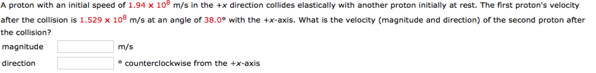 Solved A proton with an initial speed of 1.94 times 10^8 m/s | Chegg.com