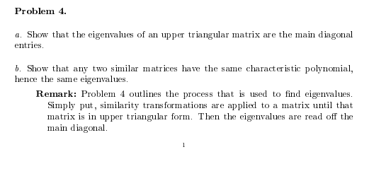 Show that the eigenvalues of an upper triangular | Chegg.com