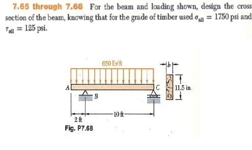 For the beam and loading shown, design the cross | Chegg.com