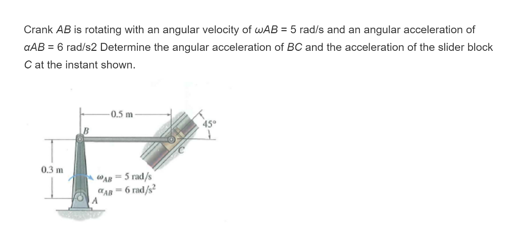 Solved Crank AB is rotating with an angular velocity of | Chegg.com