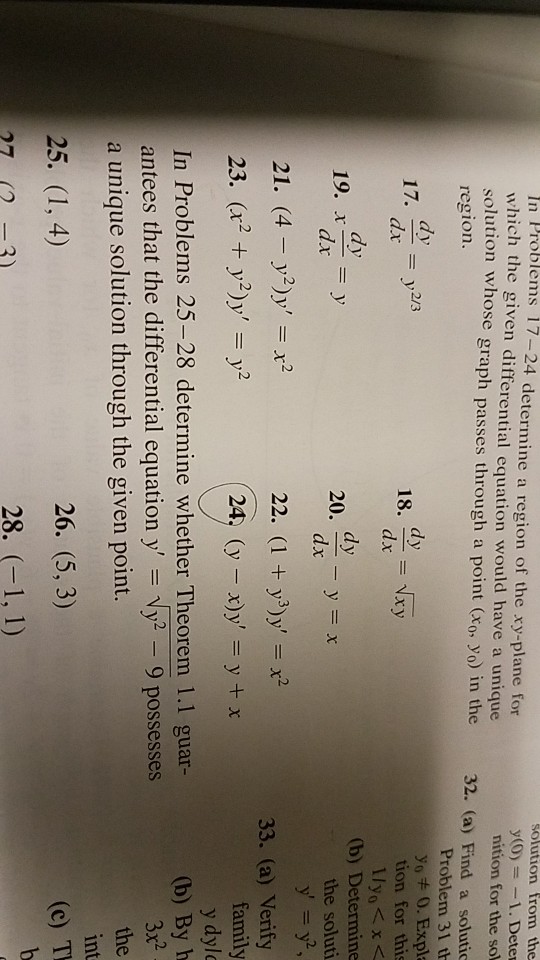 Solved In Problems 17-24 determine a region of the xy-plane | Chegg.com