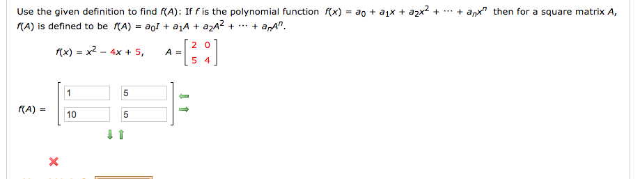 Solved Use the given definition to find f(A): If f is the | Chegg.com