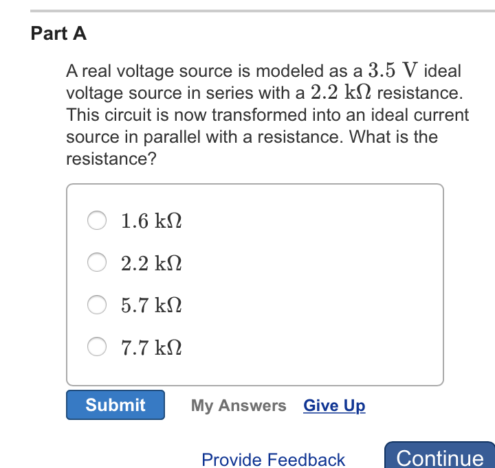 Solved A real voltage source is modeled as a 3.5 V ideal | Chegg.com