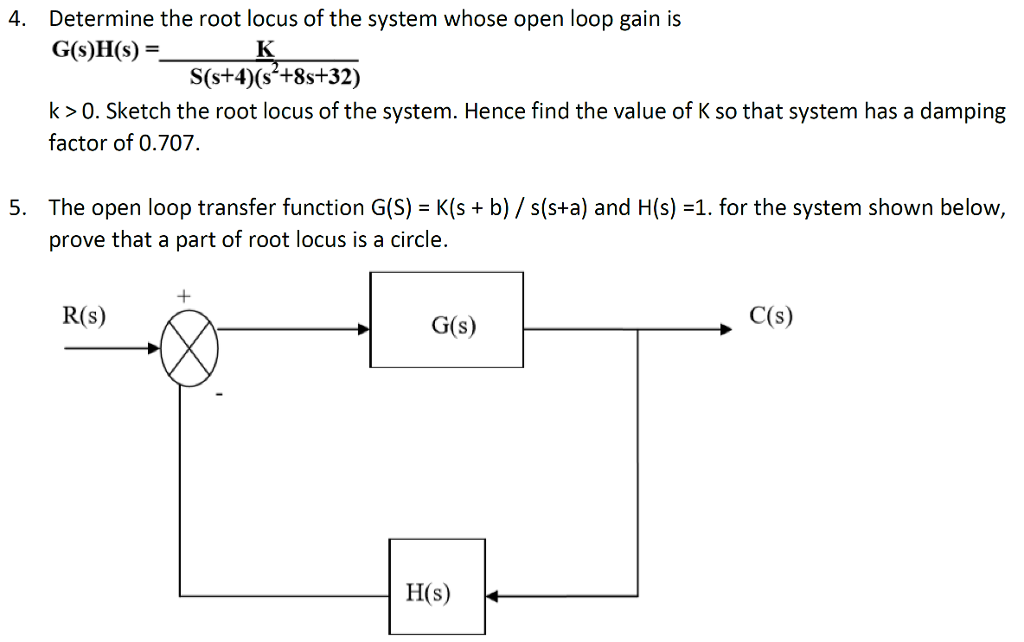 Solved Determine the root locus of the system whose open | Chegg.com
