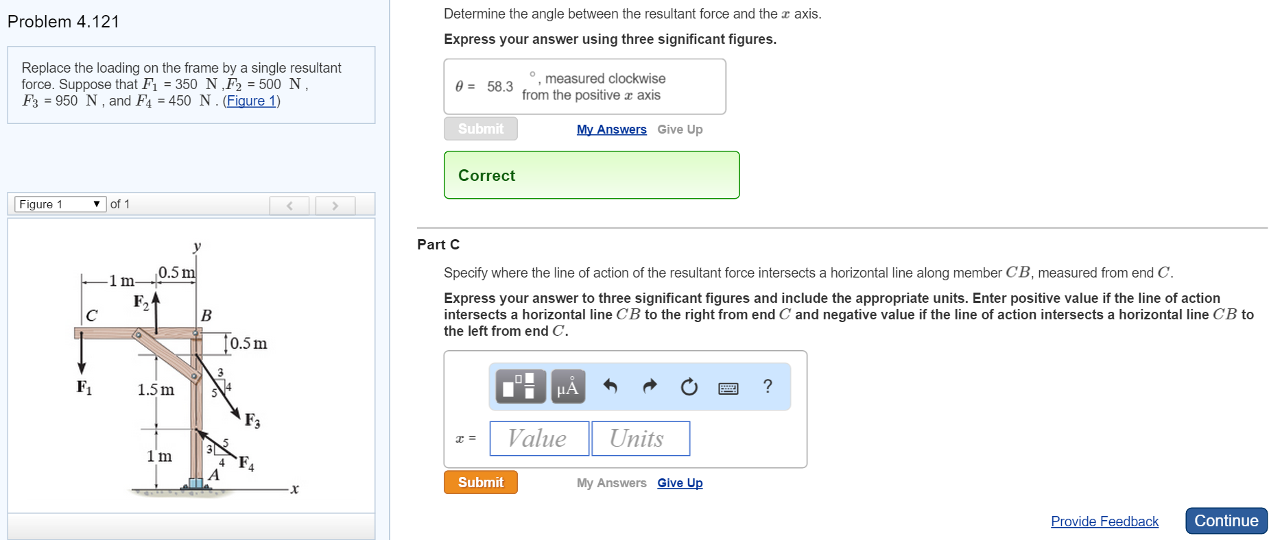 Solved Replace the loading on the frame by a single | Chegg.com