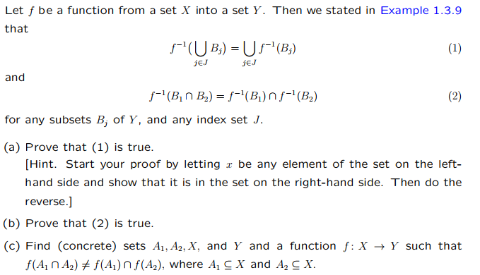 Solved Let f be a function from a set X into a set Y. Then | Chegg.com