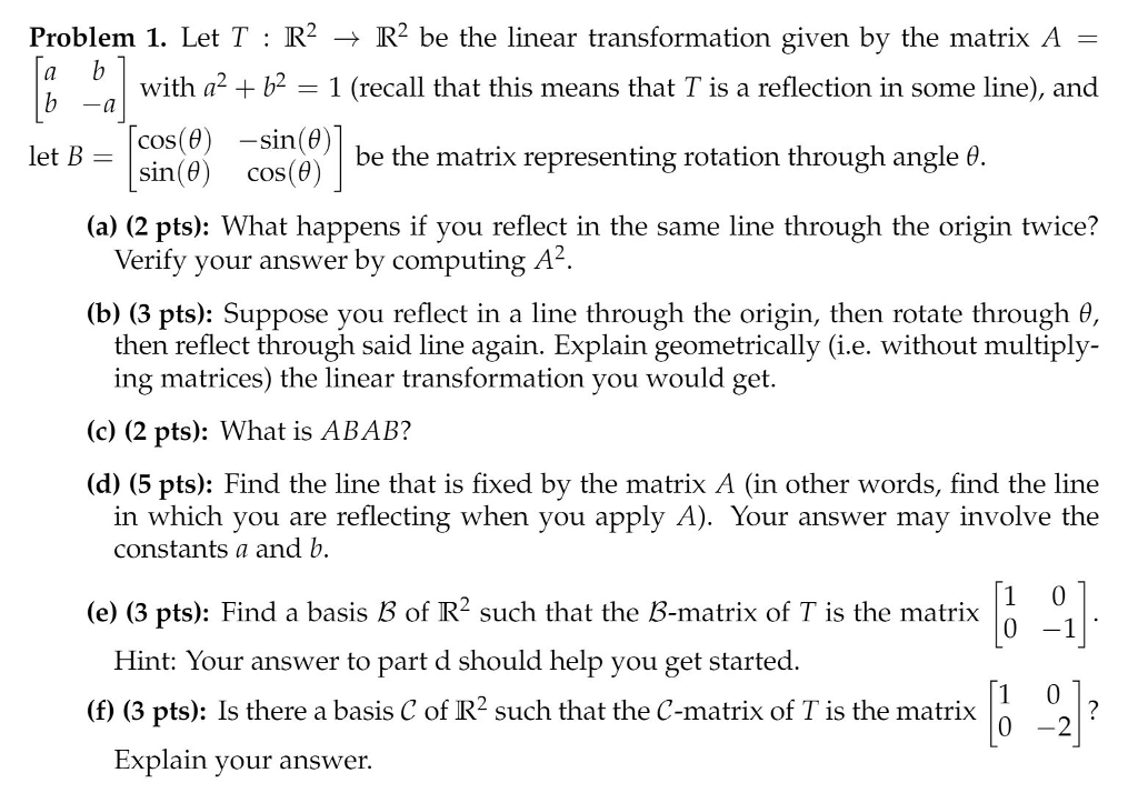 Solved Let T R^2 rightarrow R^2 be the linear transformation | Chegg.com