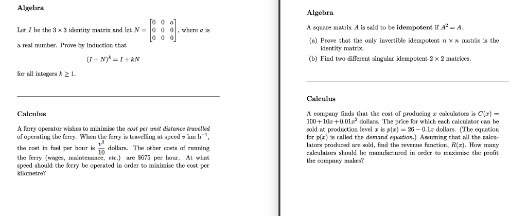 Solved Algebra Let I be the 3 x 3 identity matrix and let | Chegg.com