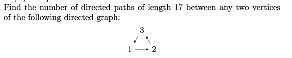 Solved Find the number of directed paths of length 17 | Chegg.com