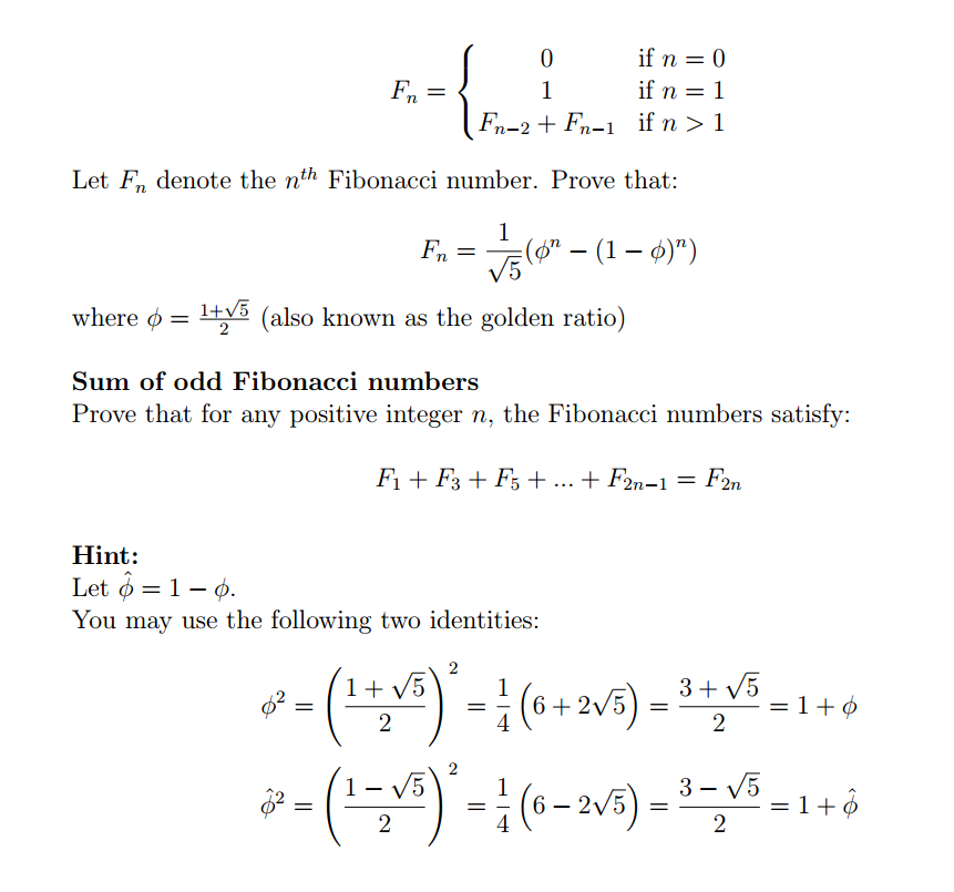 Solved Discrete Math Binet s Formula For The Nth Fibonacci Chegg