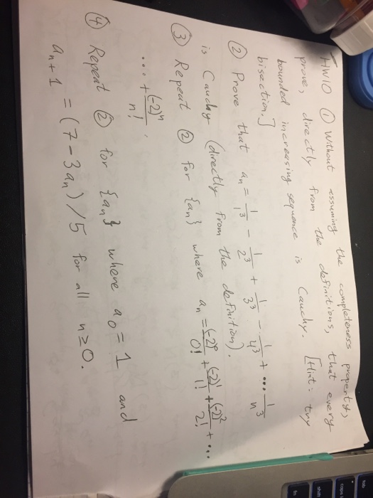 Solved Without assuming the completeness product prove | Chegg.com