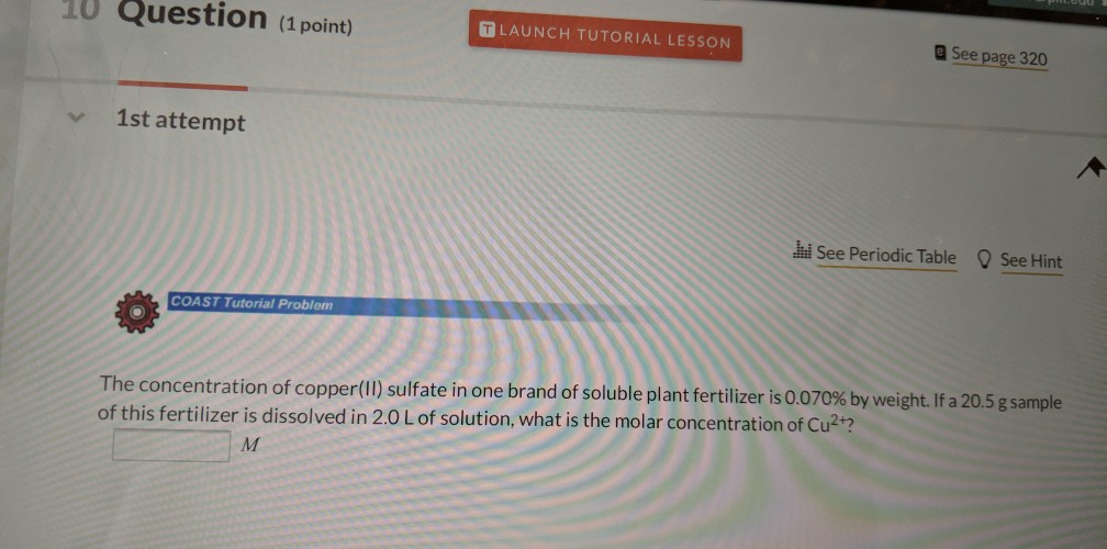 Solved 10 Question (1 point) TLAUNCH TUTORIAL LESSON a See | Chegg.com