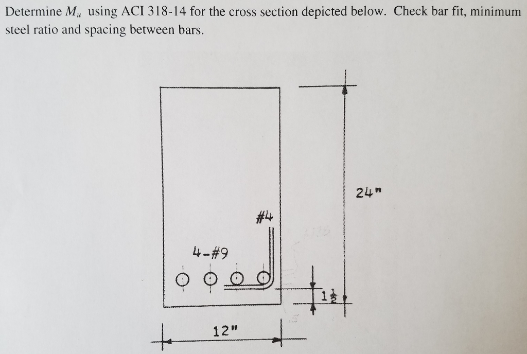 Solved Determine M_u using ACI 318-14 for the cross section | Chegg.com