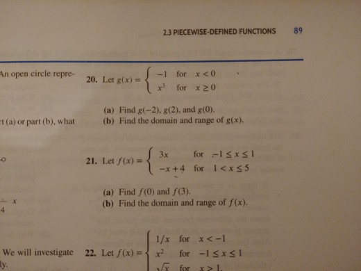 Solved 2.3 PIECEWISE-DEFINED FUNCTIONS 89 An open circle | Chegg.com