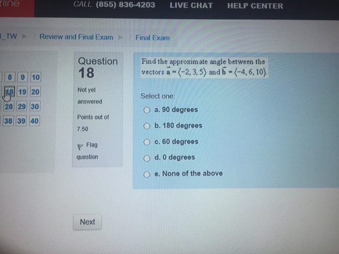 Solved Find the approximate angle between the vectors vector | Chegg.com