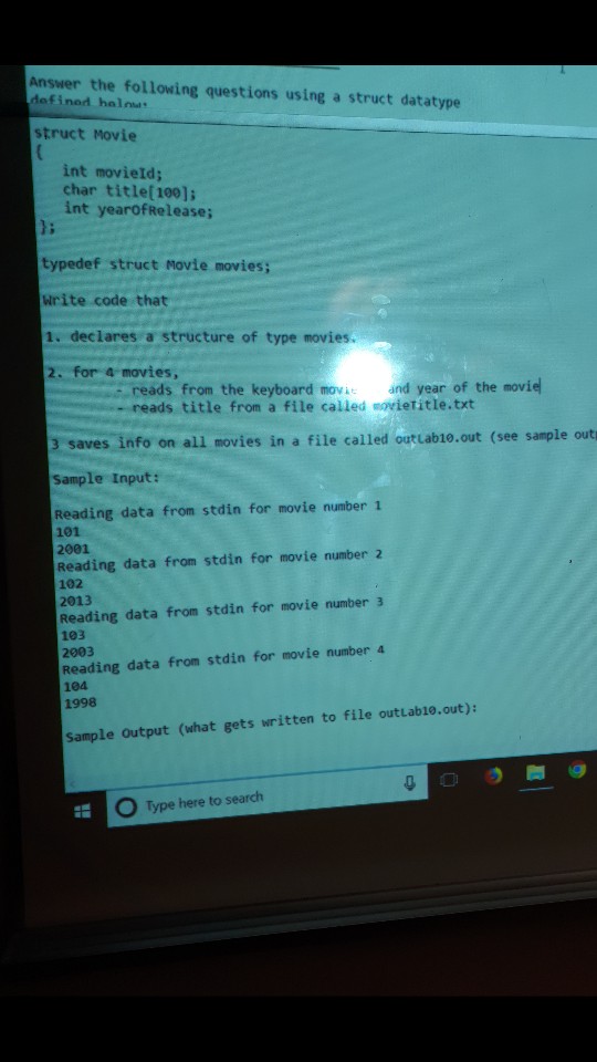 Solved Answer the following questions using a struct | Chegg.com