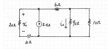 Solved For the current divider below calculate: a) io and vo | Chegg.com