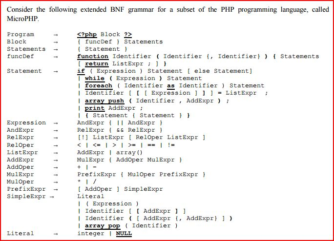 Solved Consider the following extended BNF grammar for a | Chegg.com