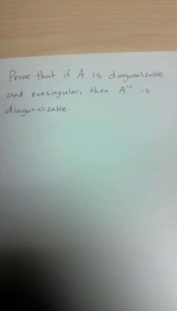 Solved Prove that if A is diagonalizable and nonsingular, | Chegg.com