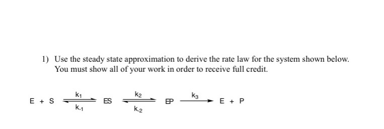 Solved Use The Steady State Approximation To Derive The Rate