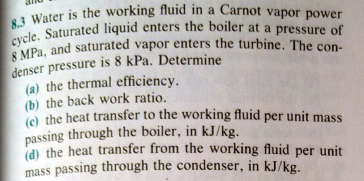 Solved Water is the working fluid in a Carnot vapor power | Chegg.com