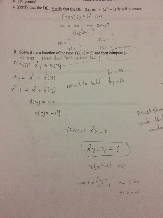 Solved Verify that the DE Verify that the DE 2xy dx + (x^2 - | Chegg.com