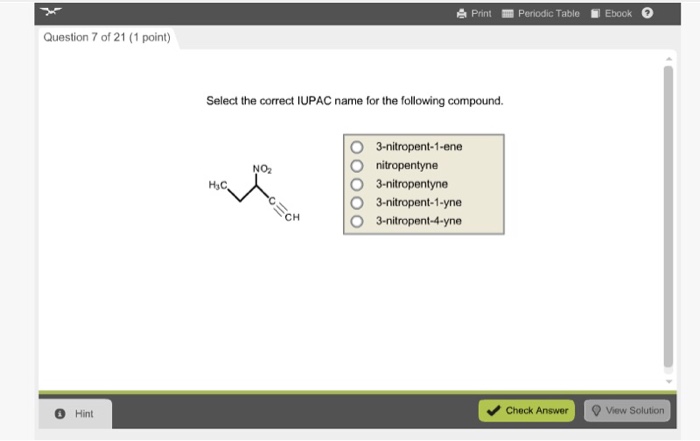 Solved Select the correct IUPAC name for the following | Chegg.com