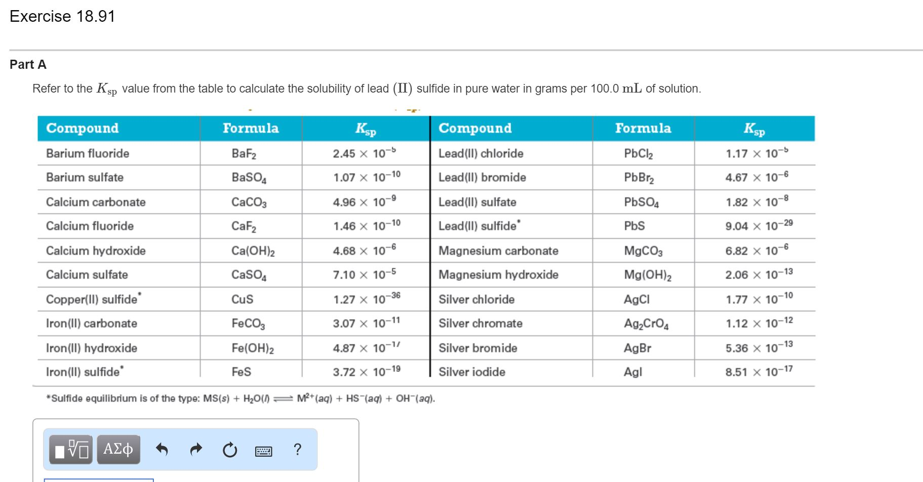 Solved Refer to the K_sp value from the table to calculate | Chegg.com