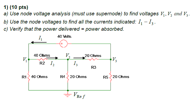 Solved Use node voltage analysis (must use supernode) to | Chegg.com