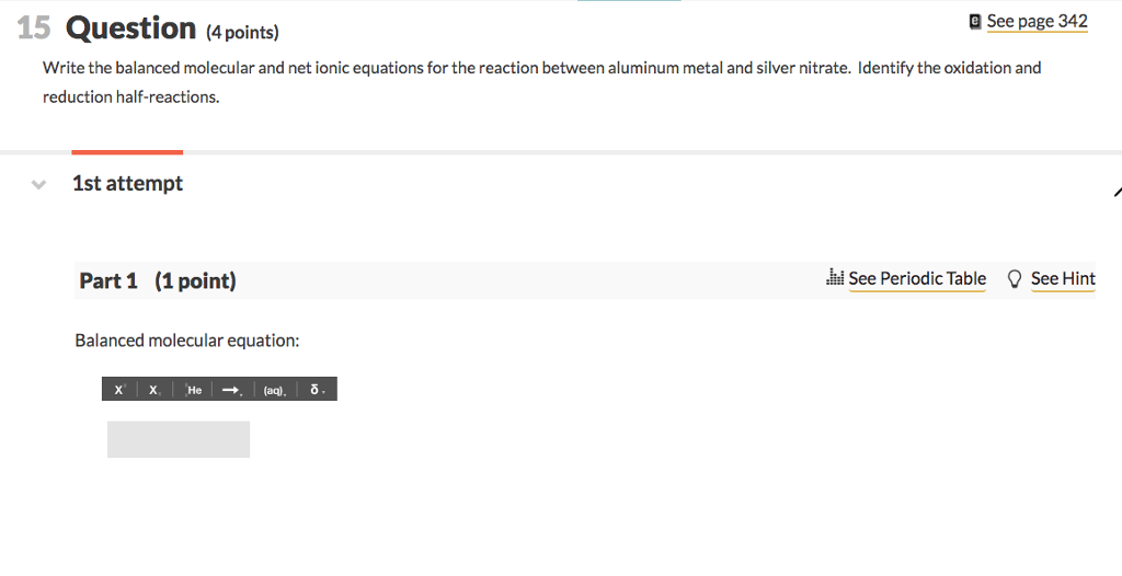 Solved 15 Question (4 points) a See page 342 Write the | Chegg.com Solved 15 Question (4 points) a See page 342 Write the | Chegg.com