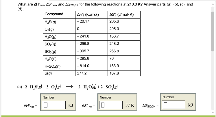 Solved What are Delta H degree_rxn, Delta S degree_rxn, and | Chegg.com
