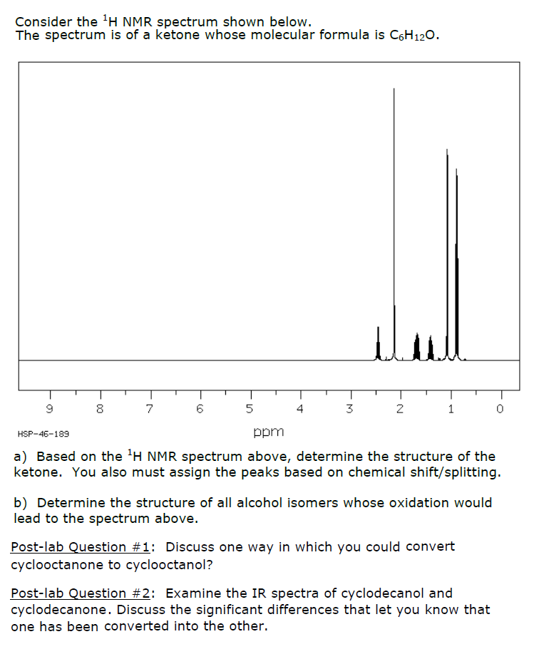 Solved Consider the 1H NMR spectrum shown below. The | Chegg.com