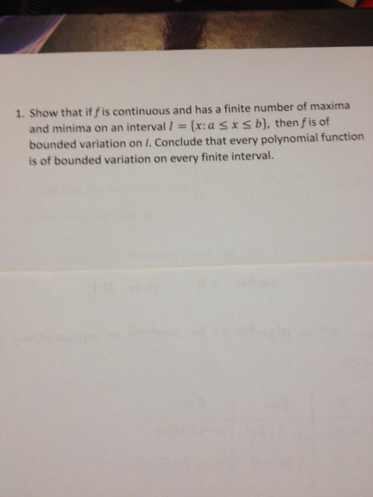 Solved Show that if f is continuous and has a finite number | Chegg.com
