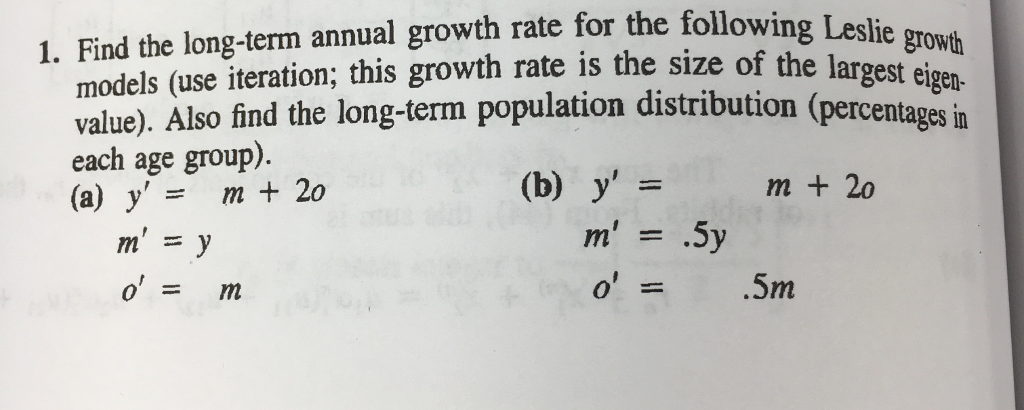 Find the long-term annual growth rate for the | Chegg.com