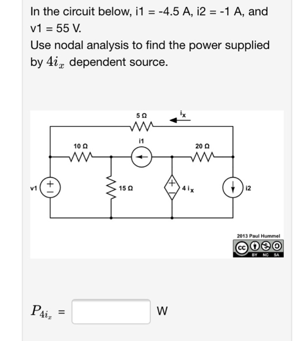 Solved In the circuit below, i1 = -4.5 A, i2 = -1 A, and v1 | Chegg.com
