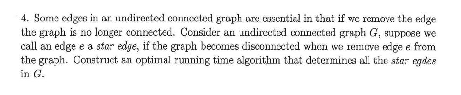 Solved 4. Some edges in an undirected connected graph are | Chegg.com