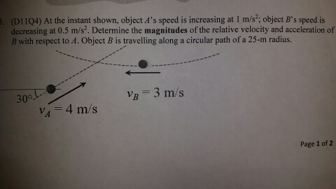 Solved At the instant shown, object A's speed is increasing | Chegg.com