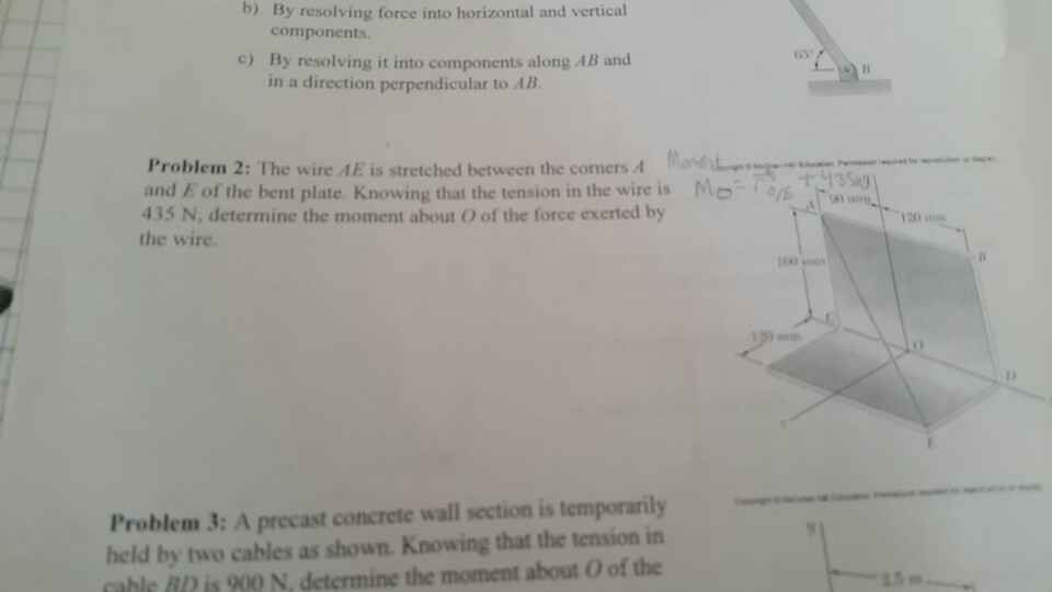 Solved b) By resolving force into horizontal and vertical | Chegg.com