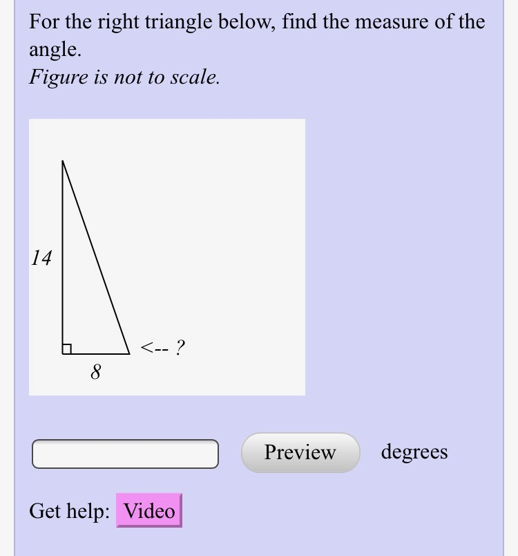 Solved For the right triangle below, find the measure of the | Chegg.com