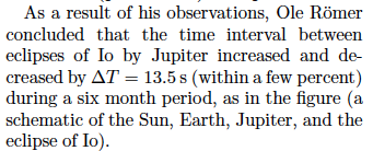 Solved As a result of his observations, Ole Romer concluded | Chegg.com