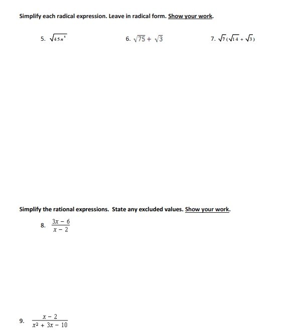 Solved Simplify each radical expression. Leave in radical | Chegg.com