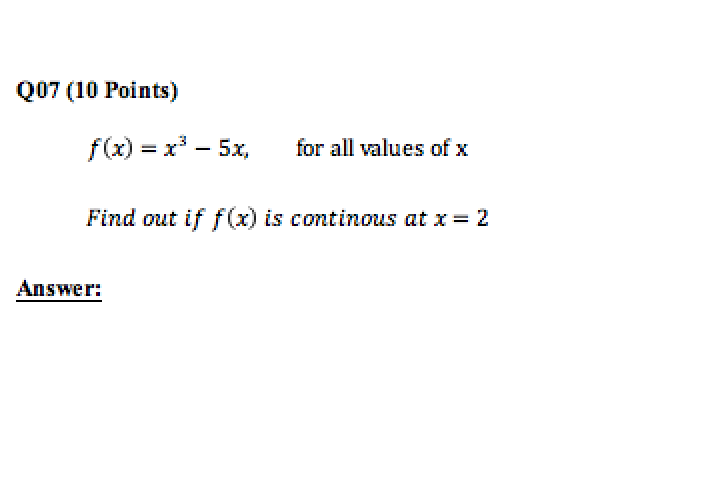 Solved Q05 (10 Points) Consider the following functions; | Chegg.com