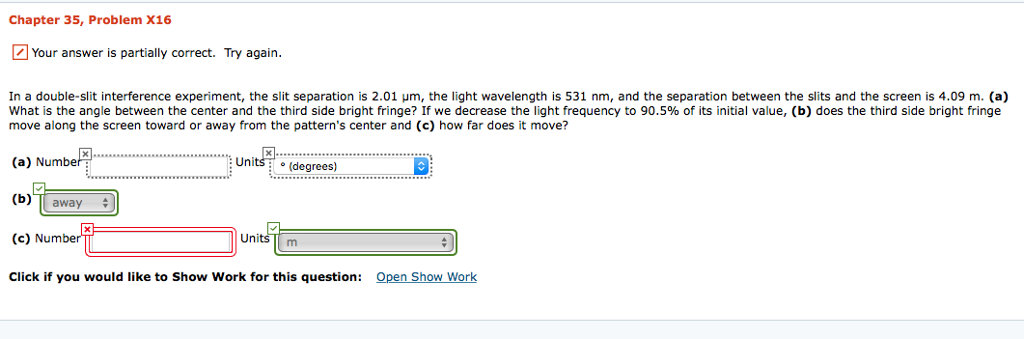 Solved Chapter 35, Problem X16 Your answer is partially | Chegg.com