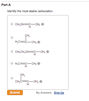 Solved Identify the most stable carbocation. | Chegg.com