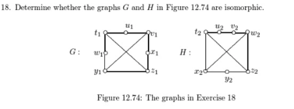 Solved Determine whether the graphs G and H in Figure 12.74 | Chegg.com