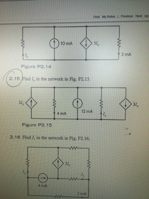 Solved: Find I_x In The Network In Fig. P2.15. Find I_1 In... | Chegg.com