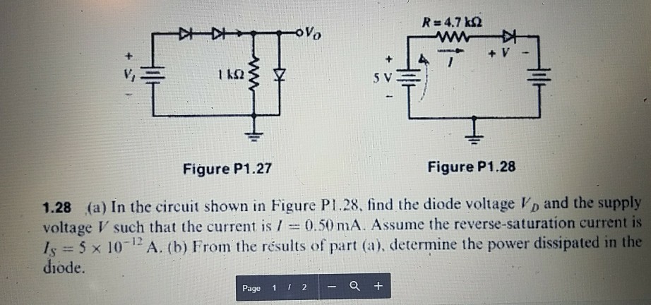 Solved Figure P1.27 Figure P1.28 1.28 (a) In the circuit | Chegg.com
