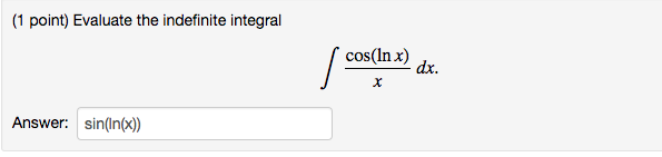 Solved Evaluate the indefinite integral integral cos(ln | Chegg.com