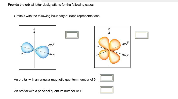 Solved Provide the orbital letter designations for the | Chegg.com