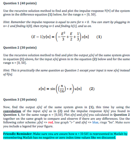Question 1 (40 points) Use the recursive solution | Chegg.com
